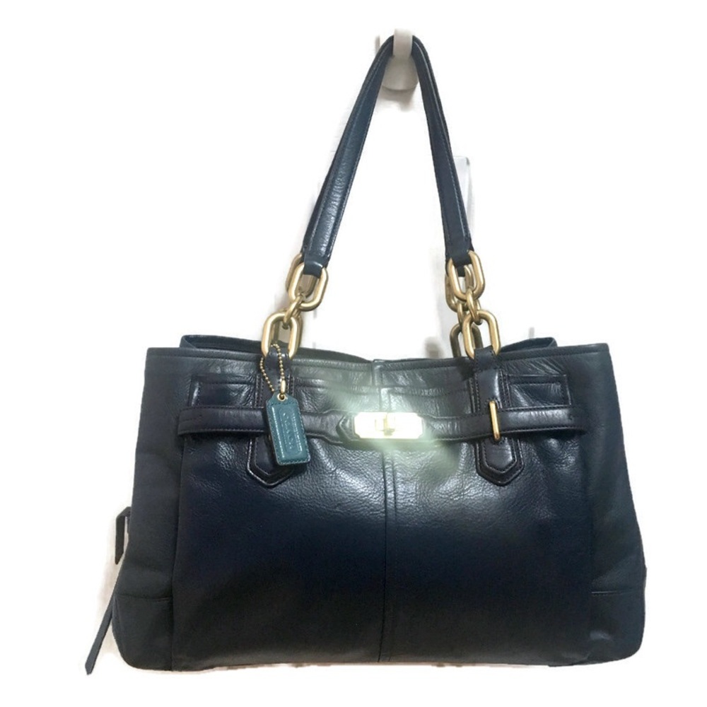 Coach F17811 Chelsea Jayden Navy Blue Leather Tote Pu… - Gem